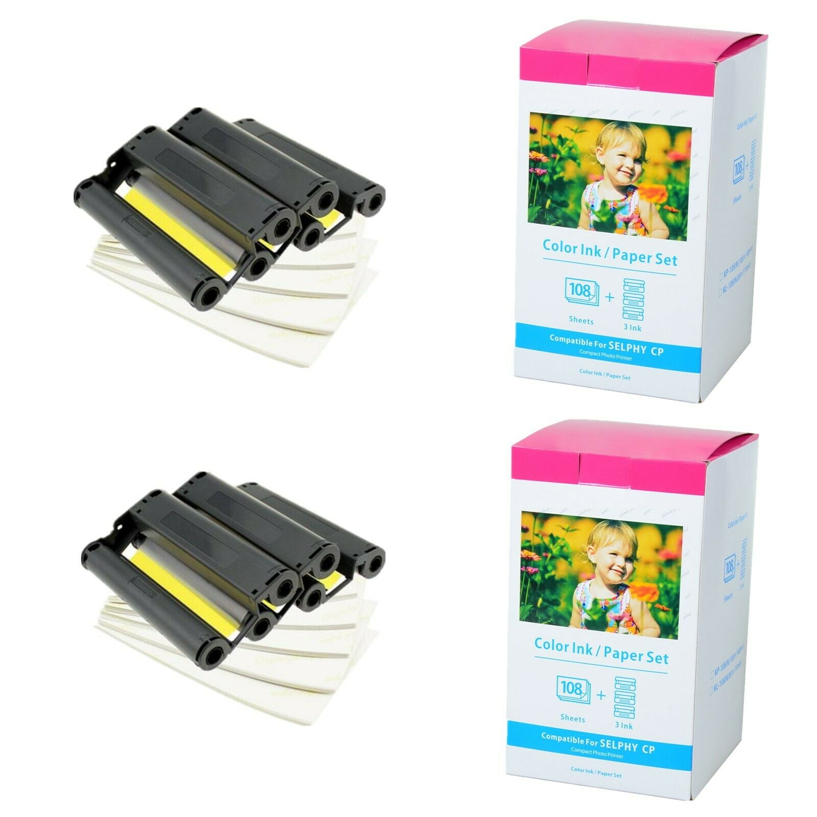 2 KP 108IN Color Ink Paper Set 4 x6 For Canon Selphy CP400 500 P510 2-kp-108in-color-ink-paper-set-4-x6-for-canon-selphy-cp400-500-p510