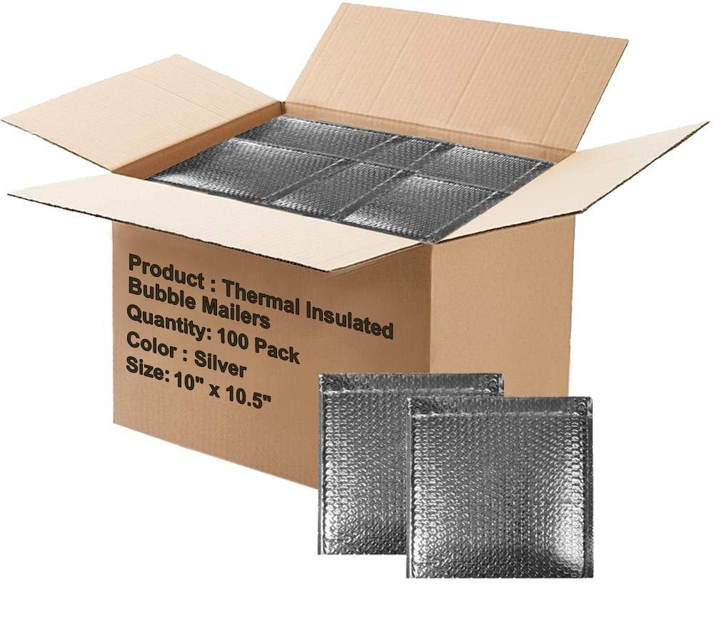 Pack Of 100 Thermal Insulated Bubble Mailers 10 X 10 5 Food Grade pack-of-100-thermal-insulated-bubble-mailers-10-x-10-5-food-grade