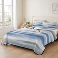 Blue Gradient Oil Painting Art 3 Pieces Quilt Set,1 Quilt with 2 Shams ...