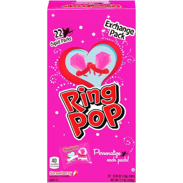 Ring Pop Strawberry Lollipops, 22 Count Box - Walmart.com