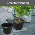 SHZAITOR 10-Pcs Black 15 Gallon Circular Seedling Pots Plastic Plant ...