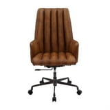 AcmeFurniture Executive Office Chair, Swivel, Sahara Leather & Aluminum ...