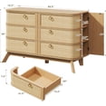 6 Drawer Rattan Dresser for Bedroom, 43'' Fluted Modern Wooden Dresser ...