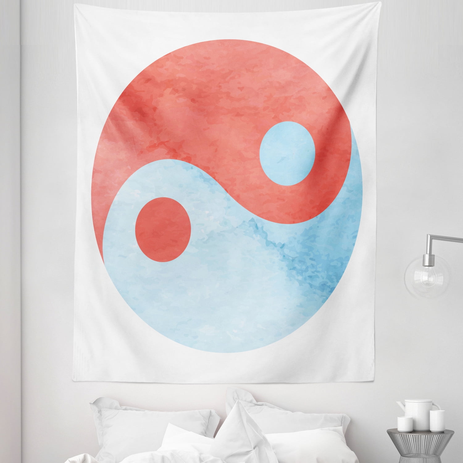 Ying Yang Tapestry, Watercolor Painting Style Arts Culture Theme ...