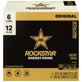 Rockstar Energy Drink Original 12 Fl Oz Cans Pack of 6 with 75mg ...