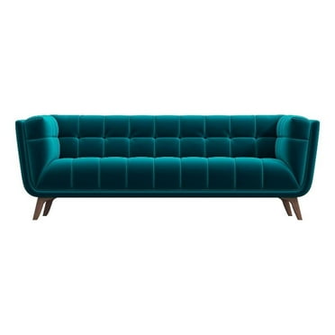 Perten Japandi Mid-Century Ivory Bumble Fabric Sofa for Living Room ...