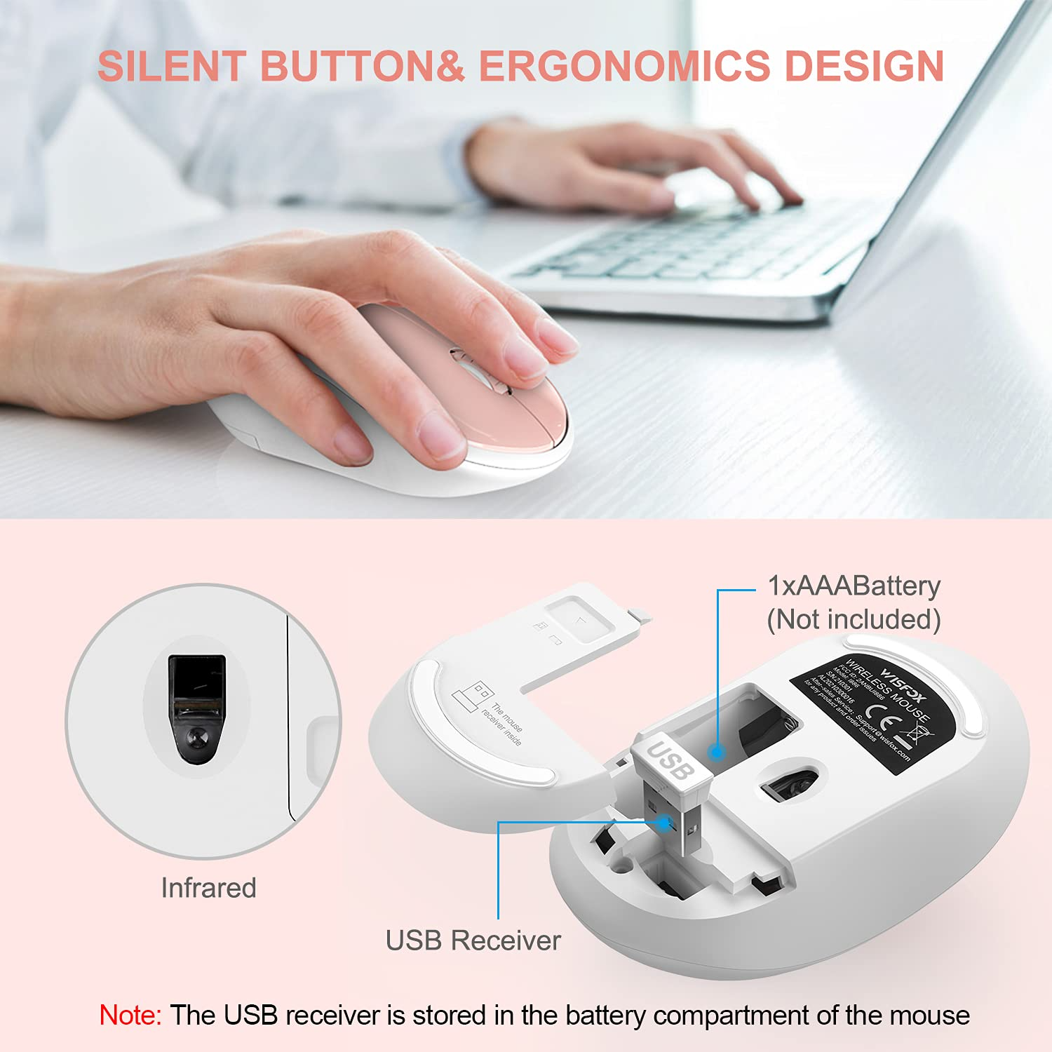 Buy Wireless Keyboard And Mouse Wisfox Full Size Wireless Mouse And Keyboard Combo 2 4ghz