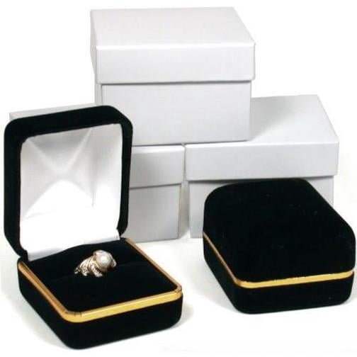 3 Diamond Ring Gift Boxes Displays Black Velvet Tools - Walmart.com