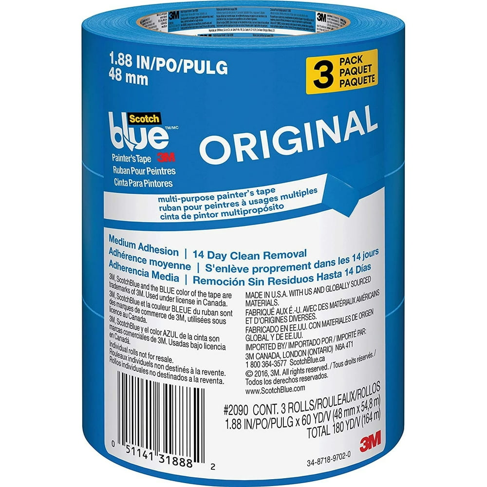 ScotchBlue Original Multi-Surface Painters Tape, 2090, 1.88 in x 60 yd ... ScotchBlue Original Multi-Surface Painters Tape, 2090, 1.88 in x 60 yd ...