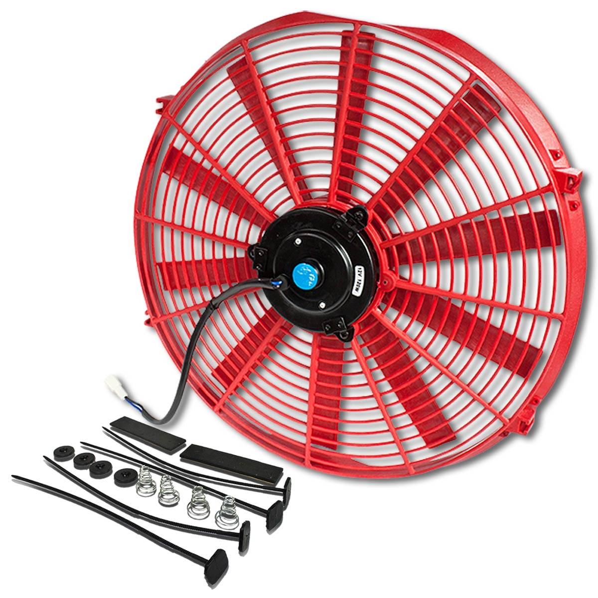 DNA Motoring RAF-16-RD+FMK 16 Inch High Performance Red Electric ...
