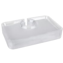 Clear Appetizer Plastic Plates Cup Holder Slot, 8-inch, 12-count ...
