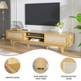 "Tolead Rattan Entertainment Center, Low Profile TV Stand with Sliding ...