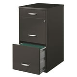 2 Piece File Cabinet in Charcoal and Adjustable File Caddy in Black ...