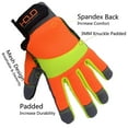 HANDLANDY Hi-vis Reflective Work Gloves, Anti Vibration Gloves, Orange ...