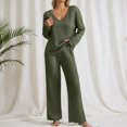 Bibifish Womens Casual Sets V Neck Long Sleeve Ribbed Knit Tops Flare ...