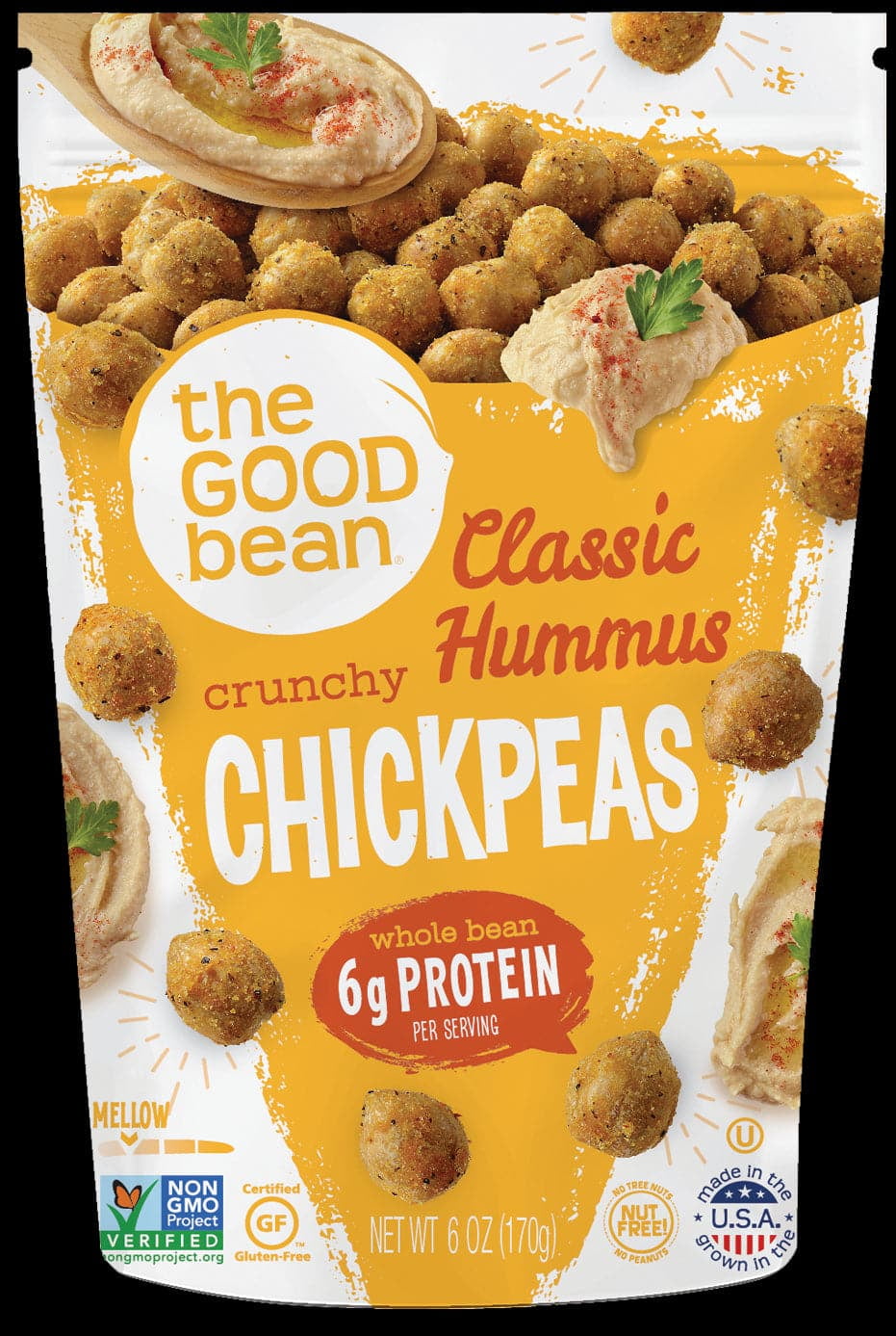 The Good Bean Chickpeas Snack Classic Hummus 6 Oz | Pack of 6 - Walmart.com