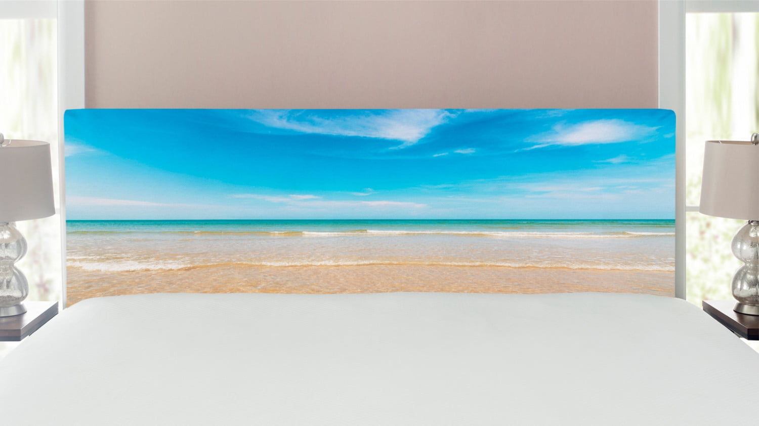 Ocean Headboard, Sea and Sky Landscape at Beach in Tropical Exotic ...
