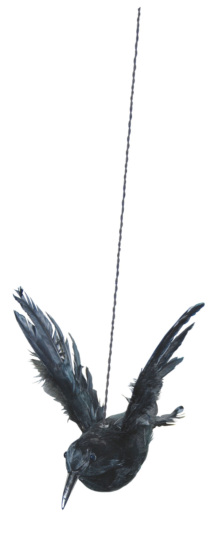 Hanging Flying Black Crow Bird W/ Wings Up Halloween Decoration Decor 8 ...