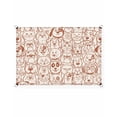 Cartoon Cat Sun Shade Sail 14'X18' Cute Dog Vintage Brown Line Animal ...