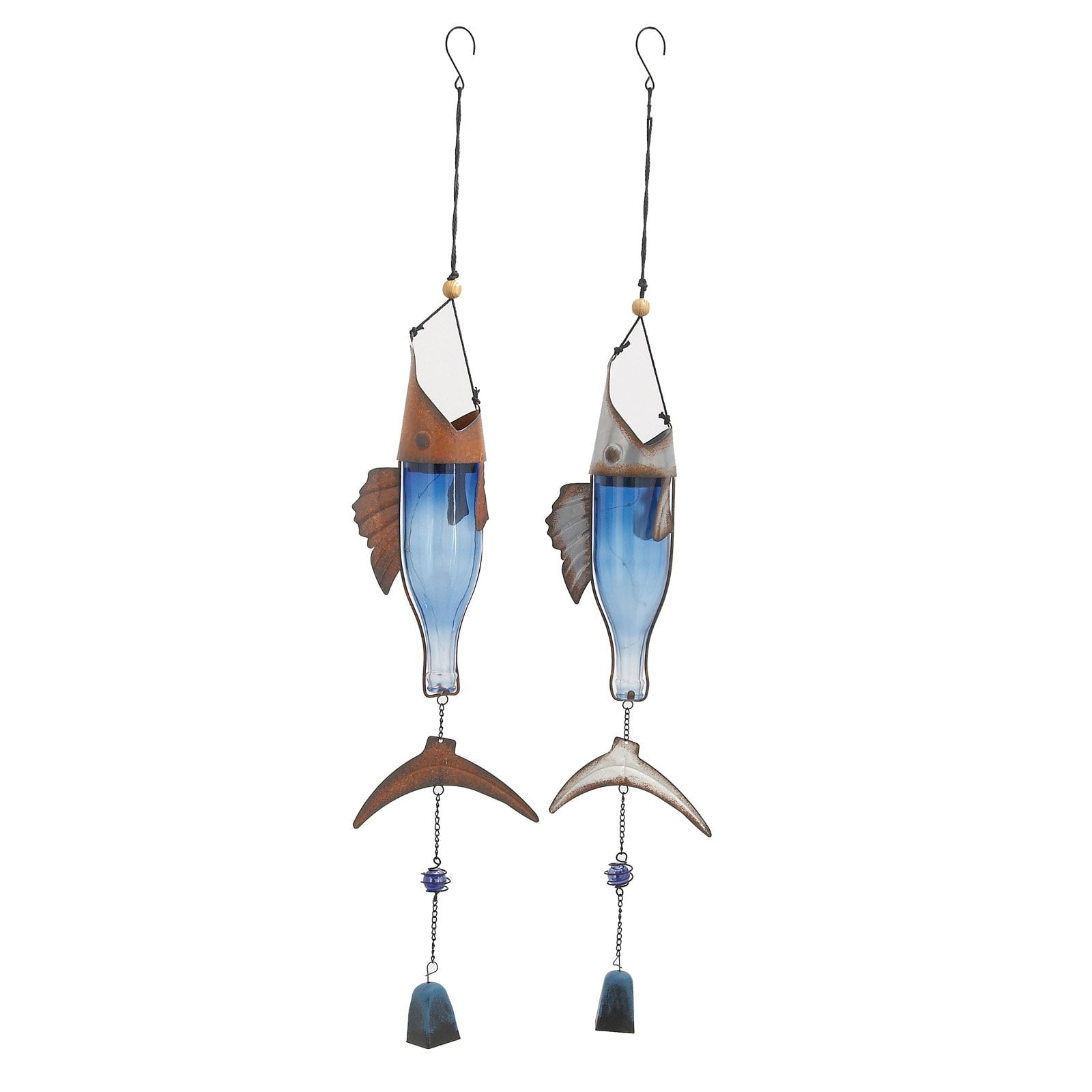 DecMode Fish and Lure 35 in. Wind Chimes - Set of 2 - Walmart.com