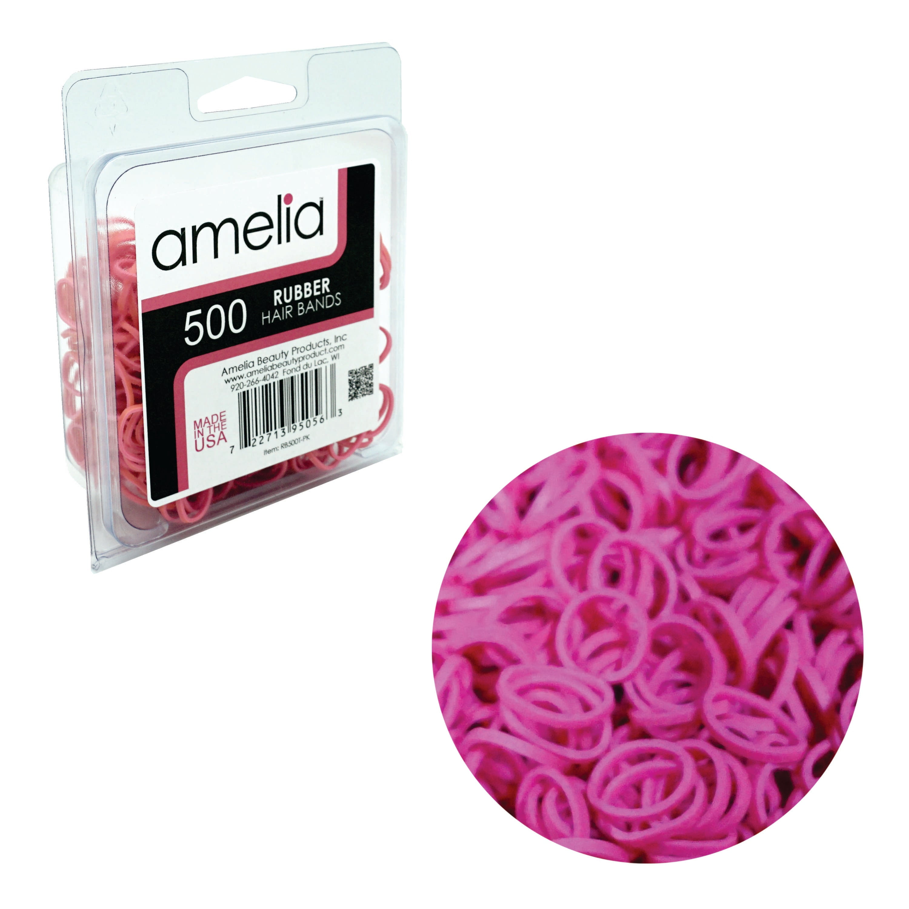 Amelia Beauty | 1/2in, Pink, Elastic Rubber Band Pony Tail Holders ...