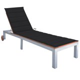 vidaXL Patio Lounge Chair Sunlounger Sunbed with Cushion Solid Acacia ...