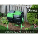 FCMP Outdoor HOTFROG 37-Gallon Dual Chamber Tumbling Composter, Large ...