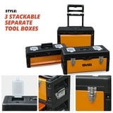 DNA Motoring Odaof TOOLS-00004 Orange/Black 3-Tier Stackable Storage ...