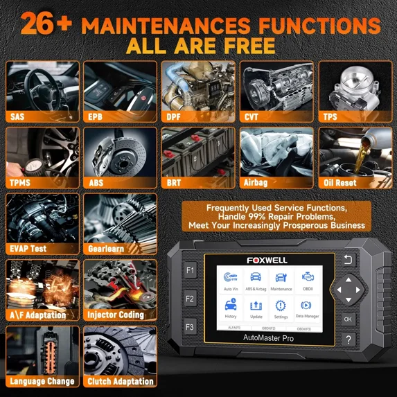 Open Box FOXWELL Bidirectional OBD2 Scanner with Gift: 3-in-1 sty-lus ...