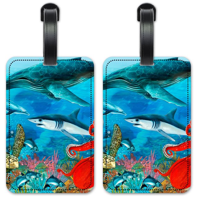 Reef Life - Luggage ID Tags / Suitcase Identification Cards - Set of 2 ...