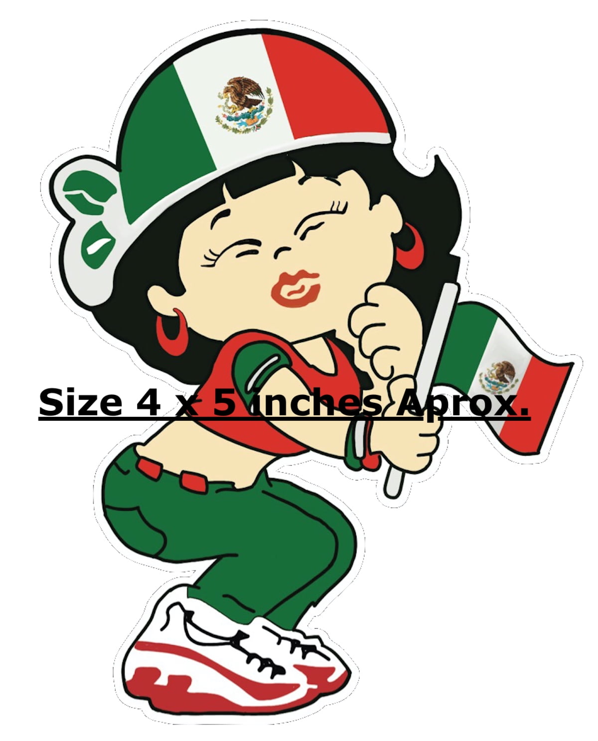 2 Mexican Flag Stickers, Mexico Flag, Vinyl Decal, Chica Mexicana - Walmart.com