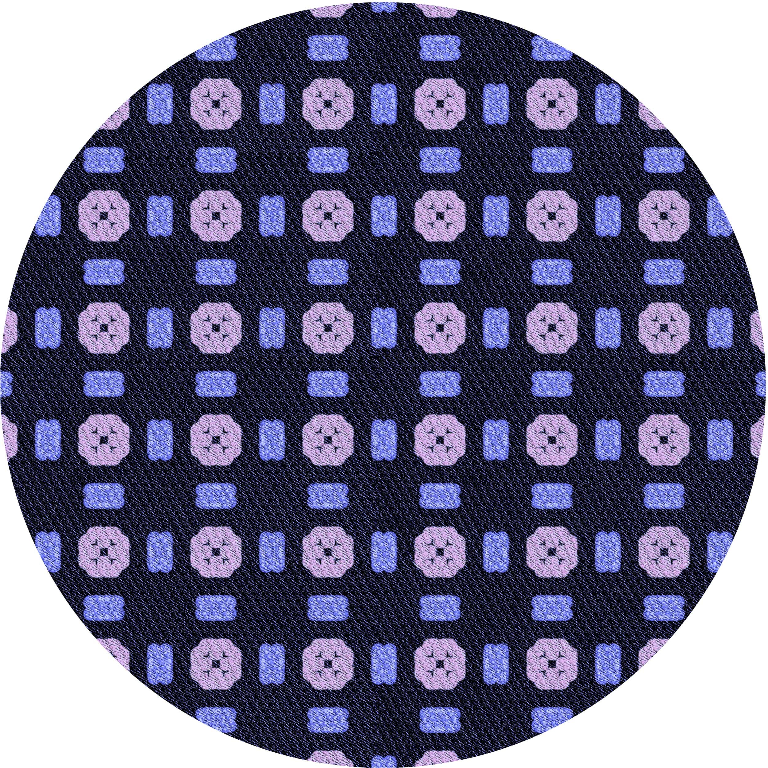 Ahgly Company Indoor Round Patterned Periwinkle Purple Area Rugs, 8 ...