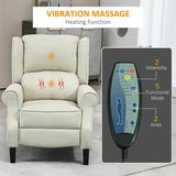 HOMCOM Massage Recliner Sofa with Heat Function, Remote Control, White ...