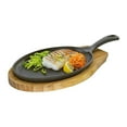 Kuechenprofi Oval Serving Pan (Black) with Wooden Board (5 pack ...