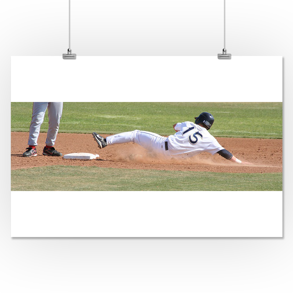 Baseball Runner Sliding into Base Photography A-89883 (16x24 Giclee ...