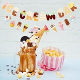 Ice Cream Bar Banner, Summer Ice Cream Party Decor, NO-DIY Ice Cream ...