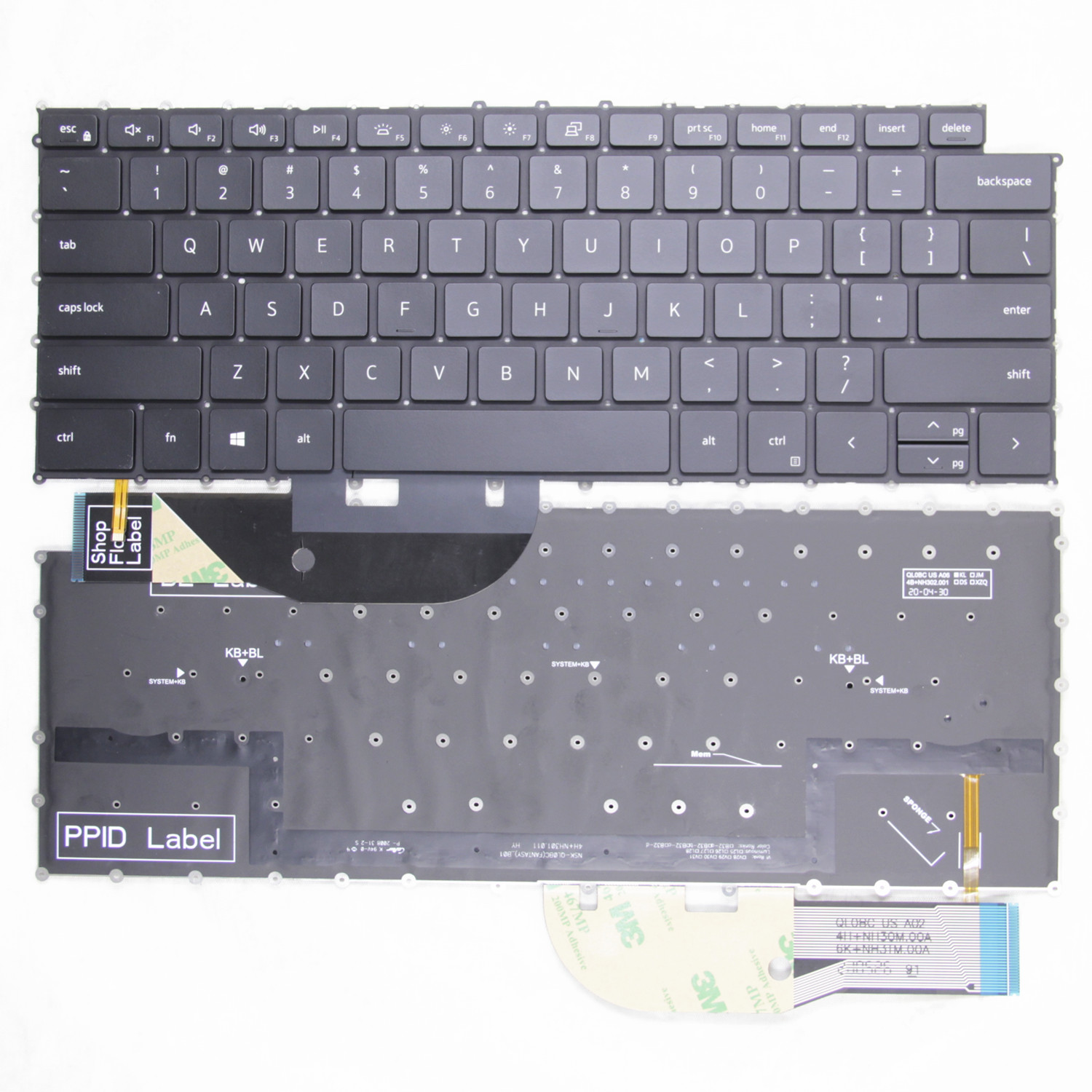 New US Black Backlit English Laptop Keyboard for Dell XPS 15 9500 9700 ...