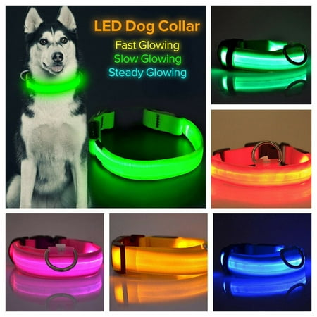 Fluorescent Collars Pet Supplies LED Light Dog Collar Pet Night Safety ...