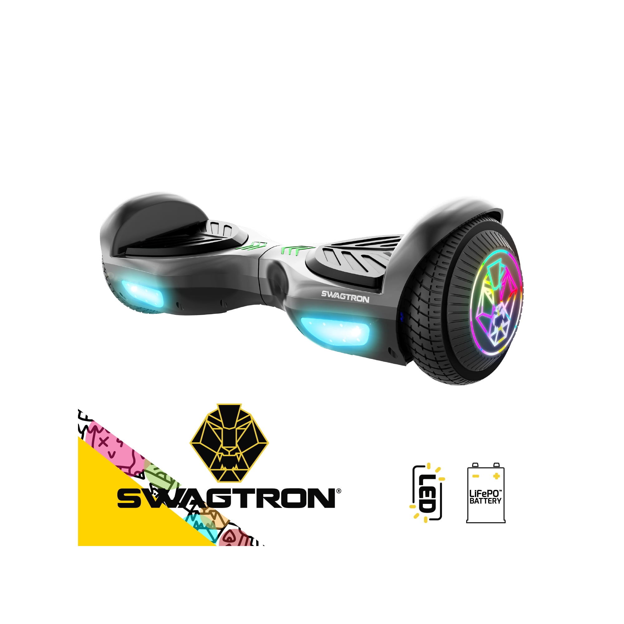 Buy Swagtron SwagBOARD EVO V2 Hoverboard with Light-Up Wheels & Balance ...