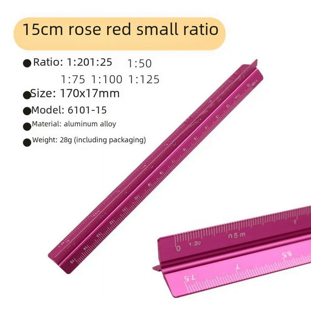 Regla triangular de aluminio y metal, regla de escala grande para ...