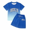 Byoo Tween Girls' Sweatsuit Brooklyn New York Letter Print Gradient Tee ...