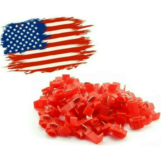 MR DJ 50pcs Scotch Lock Quick Splice Wire Terminals Snap Lock Red 18-22 ...