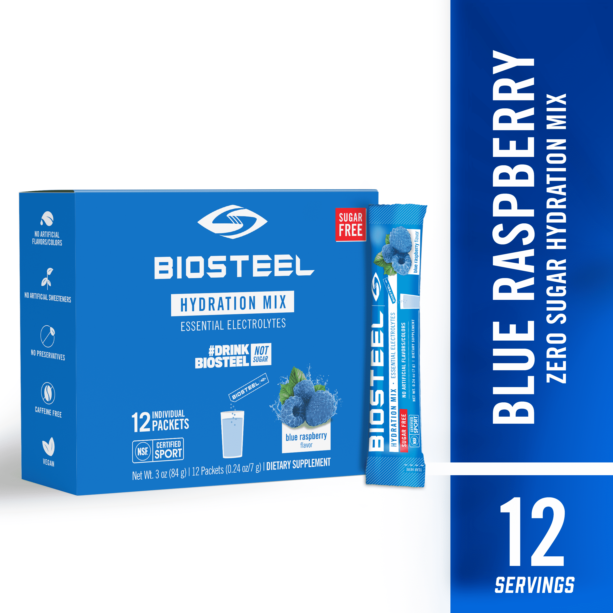 BioSteel Hydration Mix, Sugar-Free with Essential Electrolytes, Blue ...
