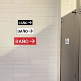 Signs ByLITA Basic Baño Right Arrow Directional Sign (Ivory/Dark Brown ...