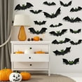 Decoration 3D Bat Luminous Eye Stickers Indoor Weird Panic Party Room ...