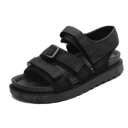 Fashion Female Sandals Magic Tape Hasp Flat With Student Sandals Beach ...