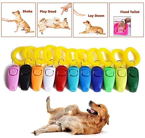 HTWW 10 Pack 2 in 1 Pet Training Clickers Clicker Training for Dogs ...