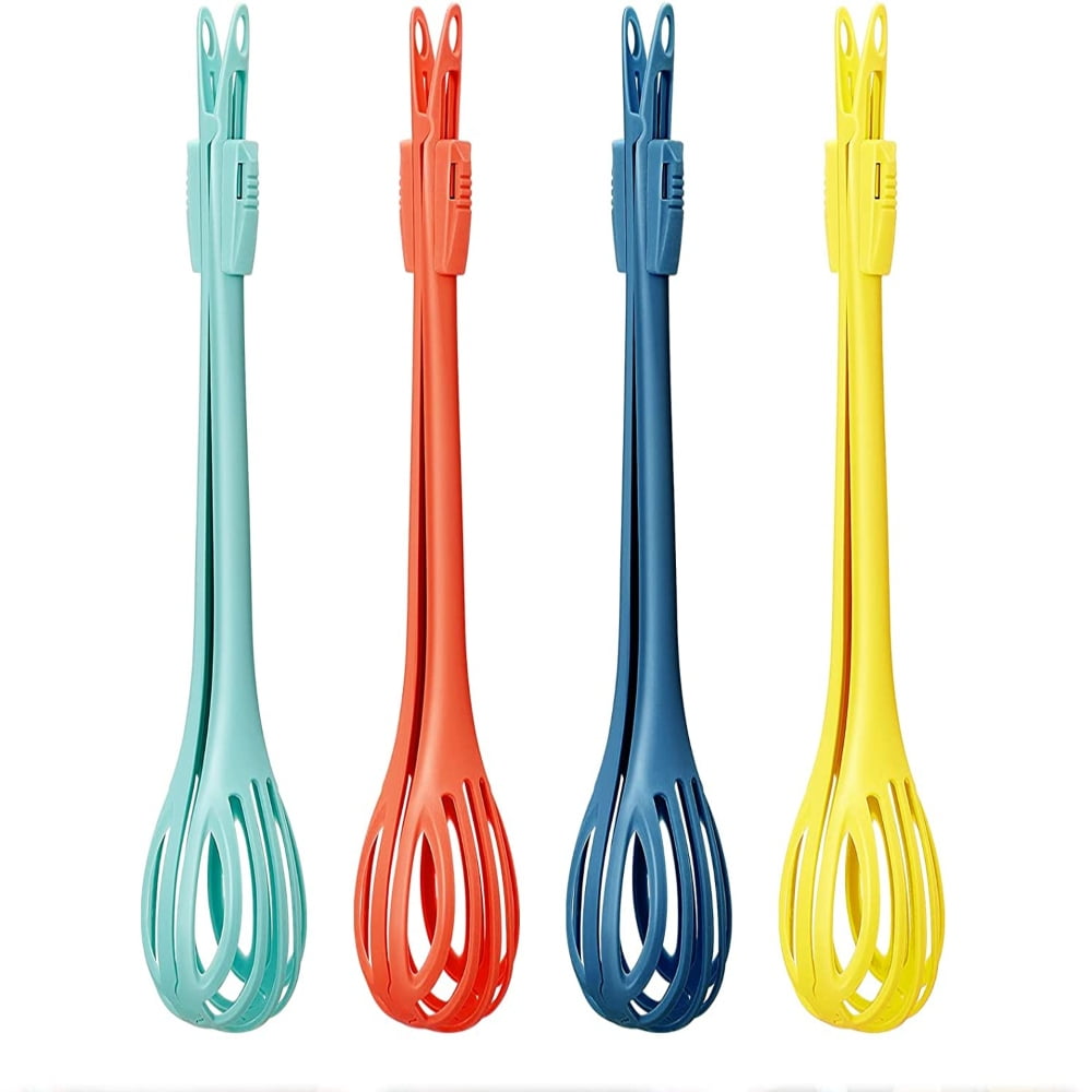 Dsseng 4 Pcs Multi Function Egg Beater 2 in 1 Food Clip and Egg Whisk ...