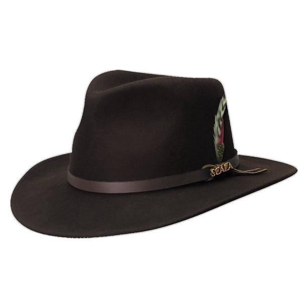 Scala - Scala Classico Men's Crushable Felt Outback Hat, Chocolate ...
