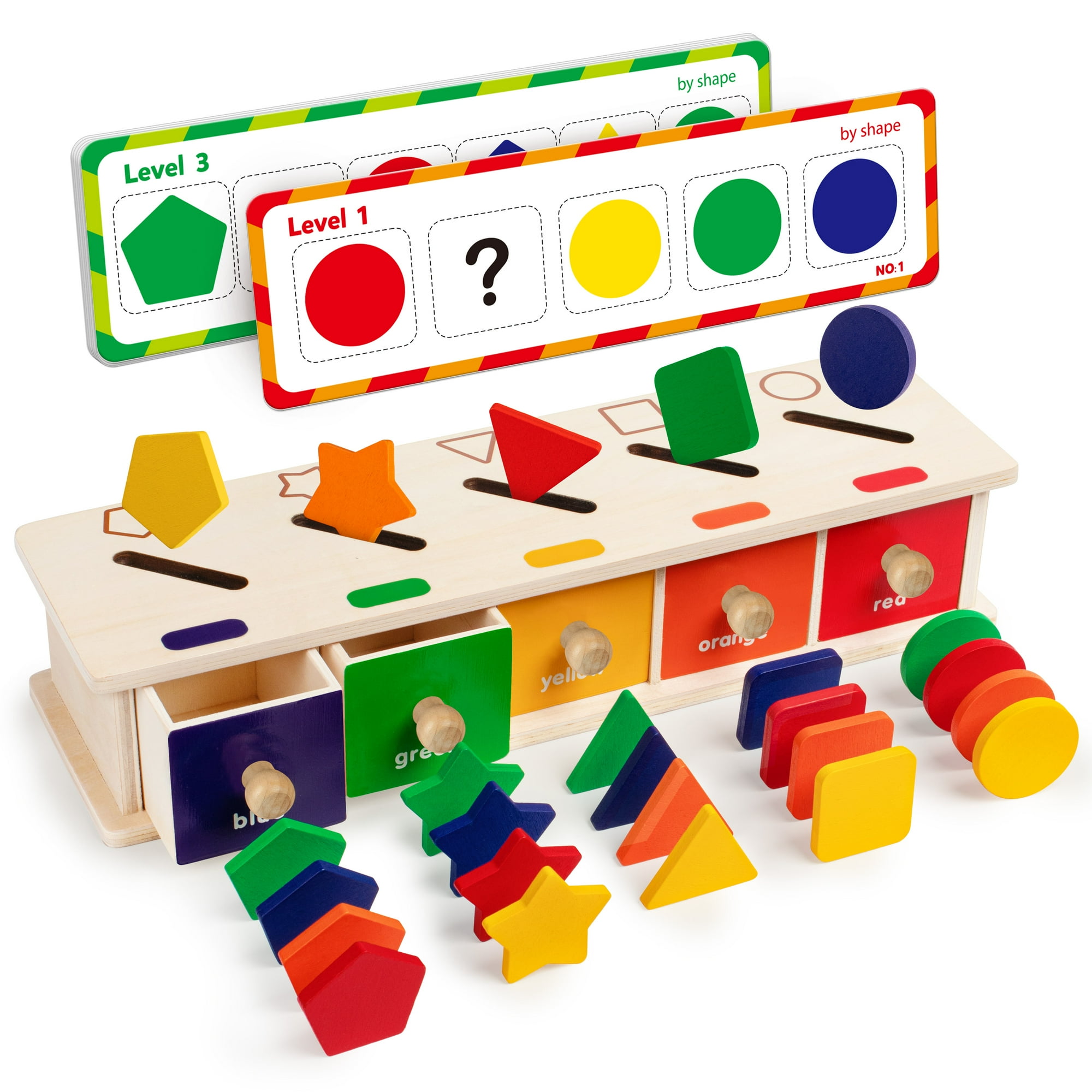 Click here for Coogam Montessori Toys Wooden Color Shape Sorting... prices